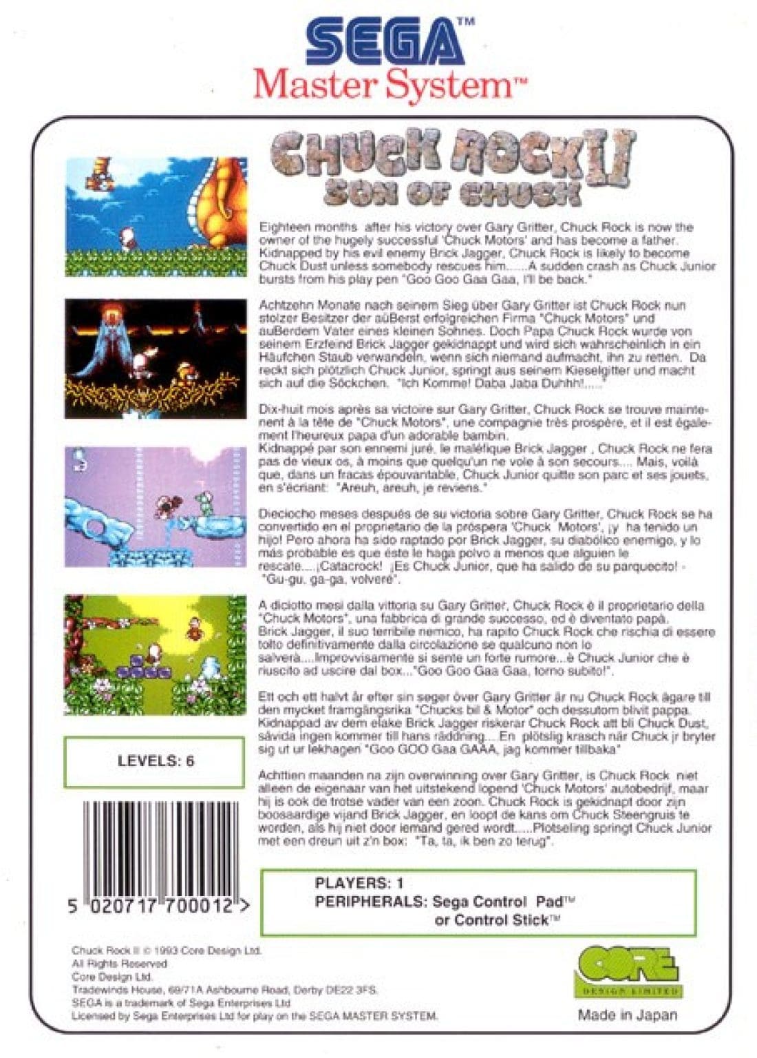 Chuck Rock II: Son Of Chuck (1993) | Análise Para Sega Master System ...